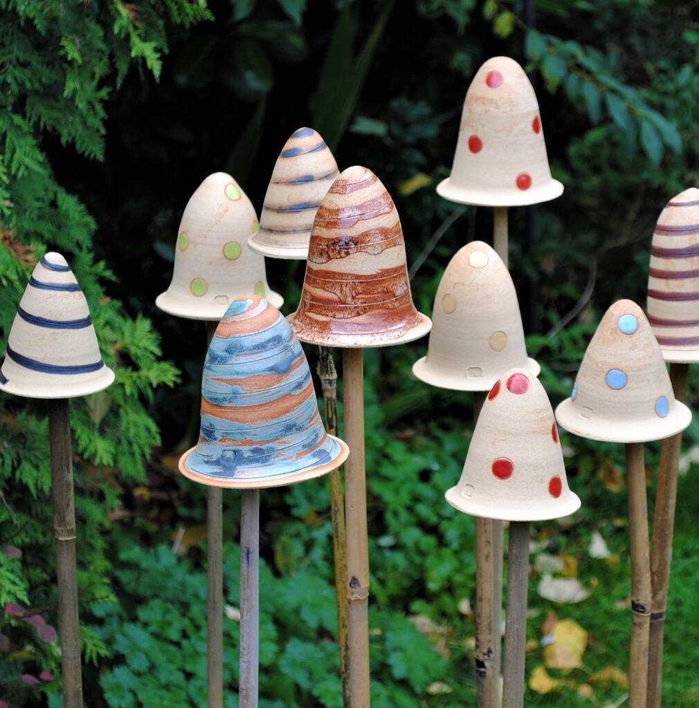 Personalised Ceramic Mushroom Cane Toppers By IGstudio Ceramics ...