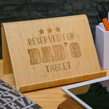 Personalised Bamboo Tablet Stand, Engraved With Name By Duncan Stewart ...