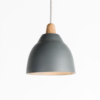 Element Oak And Ceramic Pendant Light By Studio Haran ...