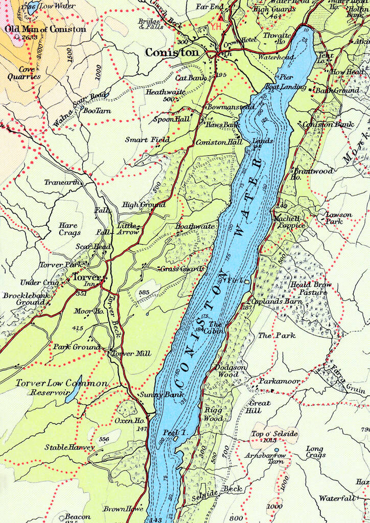 Lake District Coniston Map Greetings Card By A Northern Life ...