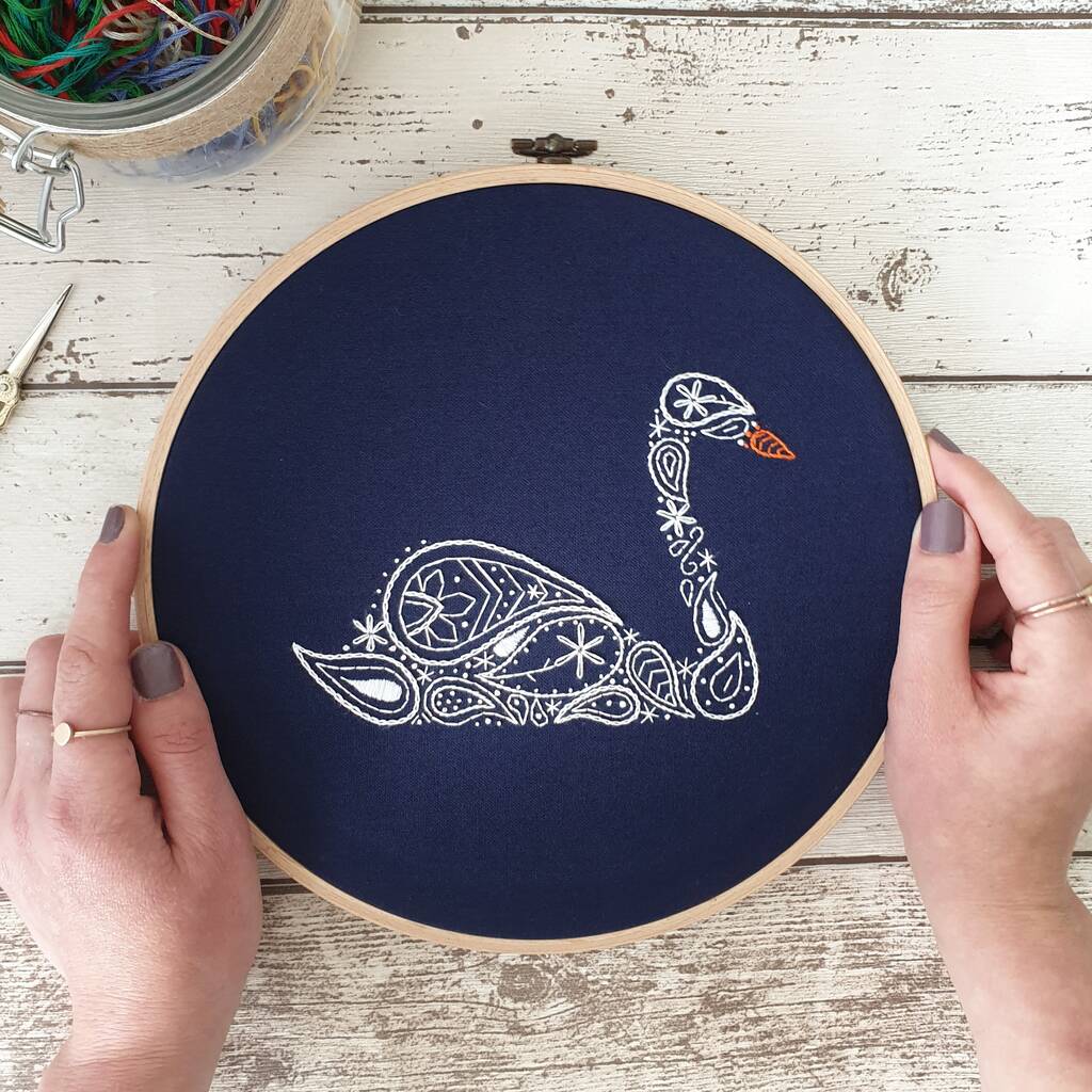 Swan Embroidery Kit By Paraffle Embroidery | notonthehighstreet.com