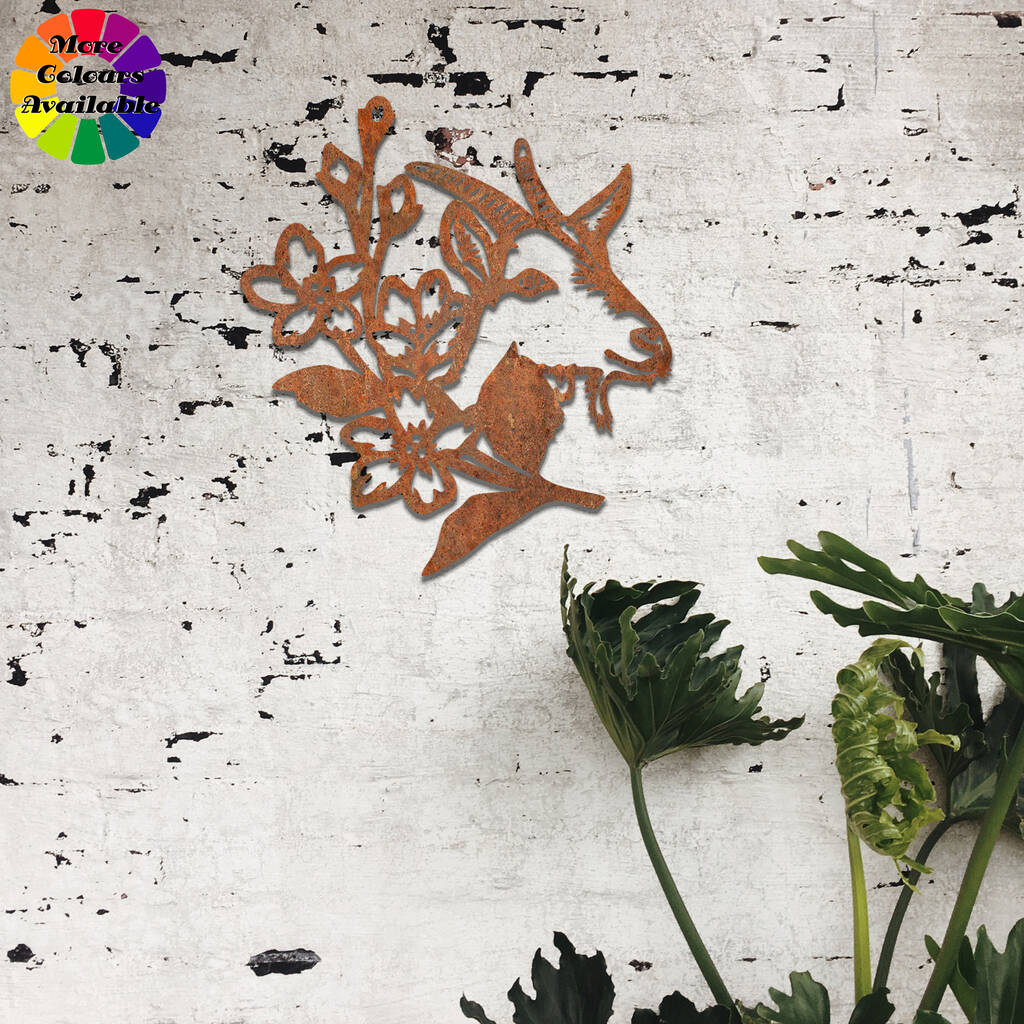 Rusty Metal Goat Head Decor Goat Garden Art By Duke Craft ...