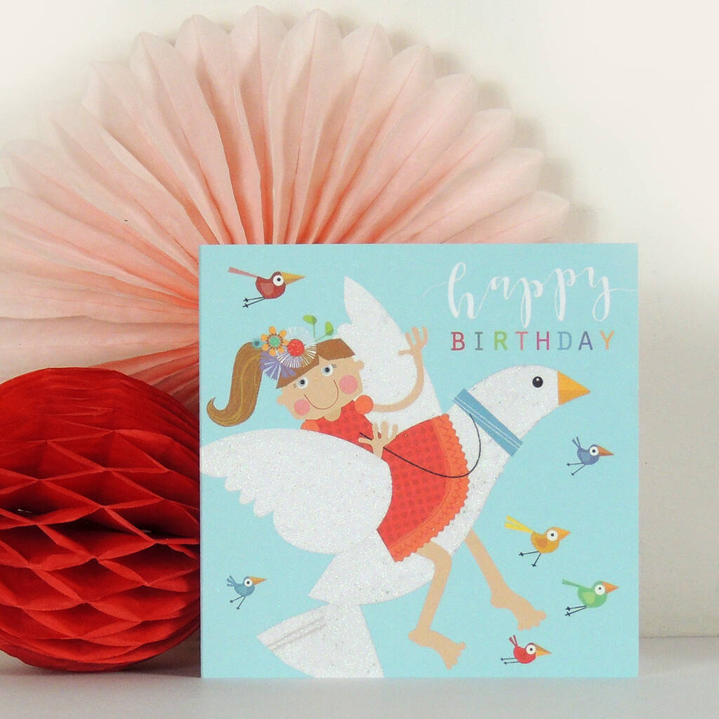 glittery dove birthday card by kali stileman publishing ...