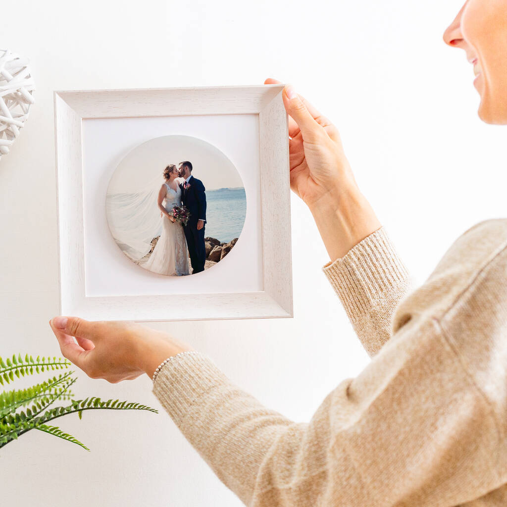 Personalised Wedding Circular Ceramic Photo Tile Frame By Periwinkle ...