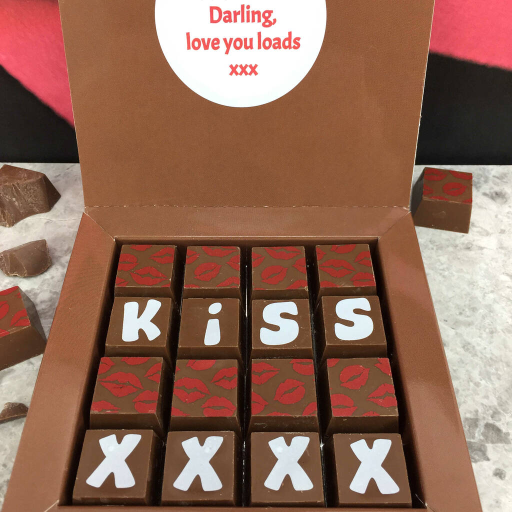 Personalised Message Kisses Chocolates Valentines Gift By Cocoapod ...