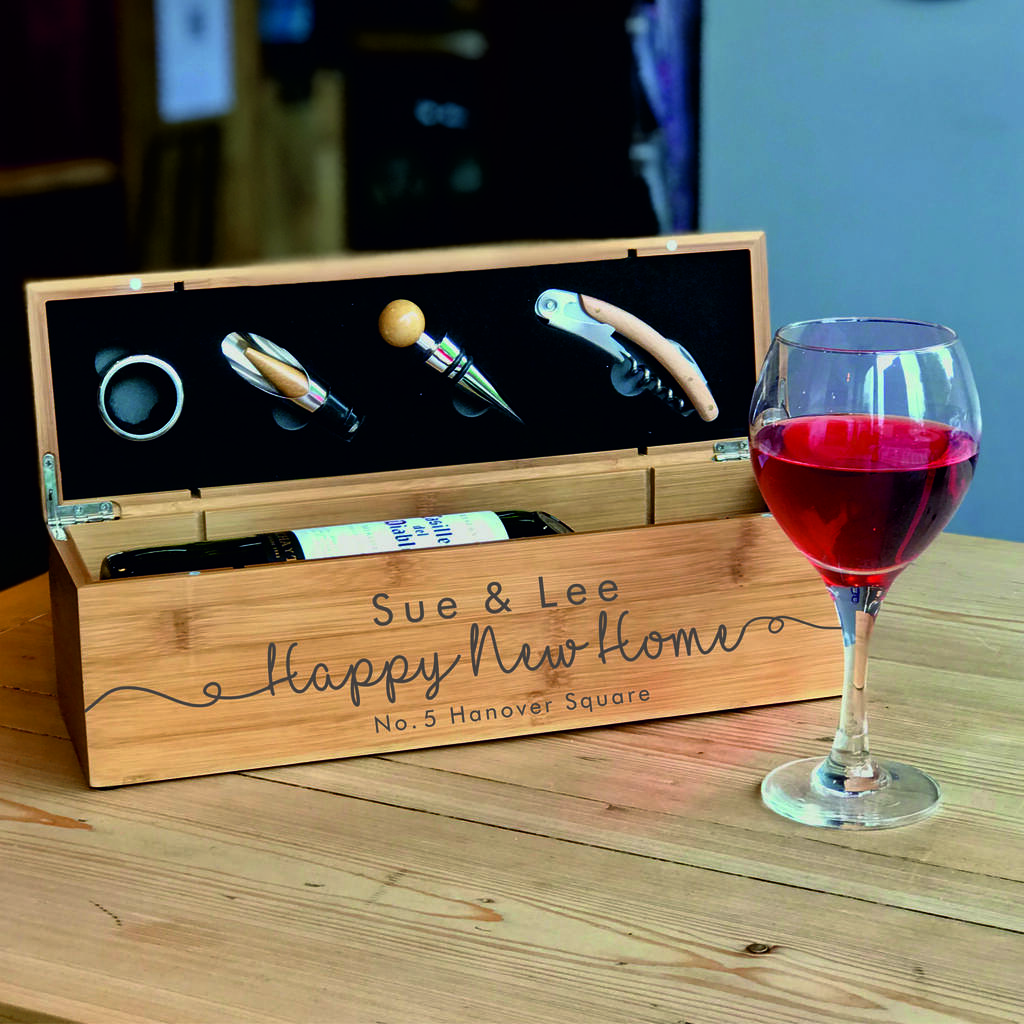 New Home Four Piece Wine Box Set By The Alphabet Gift Shop ...