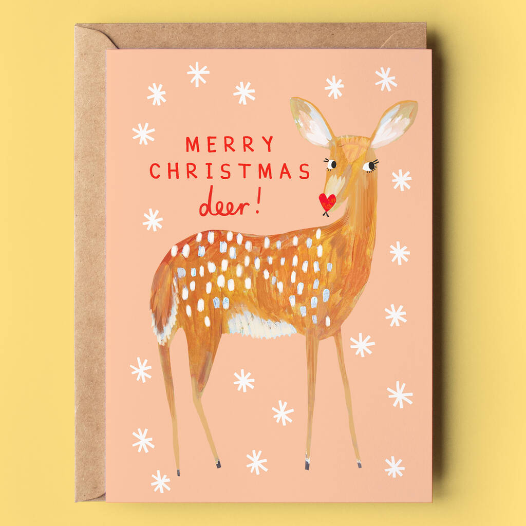 Deer Christmas Card By Darcie Olley