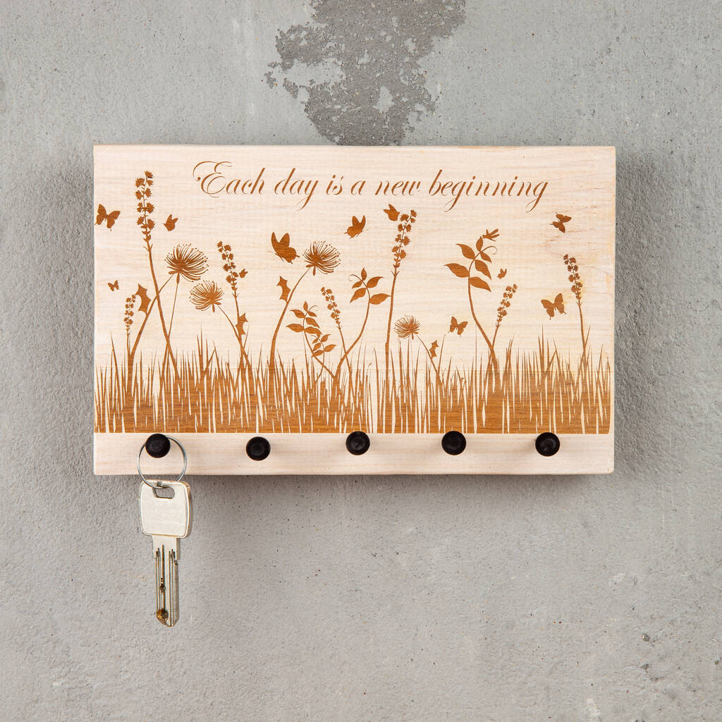Field Of Flowers Handcrafted Key Holder By Natural Gift Store