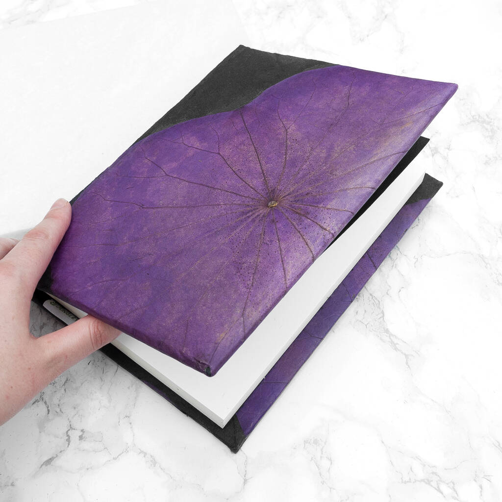 Vegan Lotus Leaf Leather Journal By JUNGLEY | notonthehighstreet.com