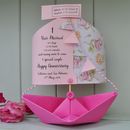 personalised anniversary paper boat card keepsake by the little ...