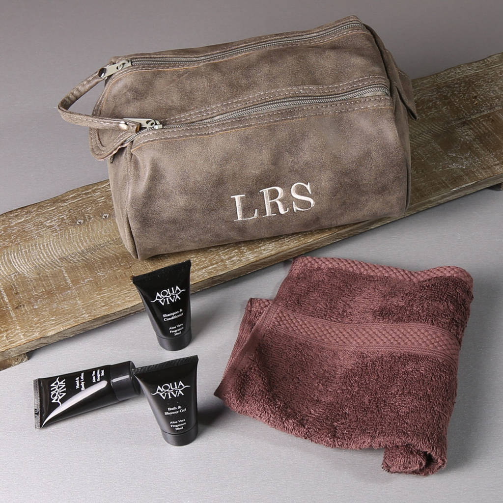 personalised vintage wash bag and towel by duncan stewart ...