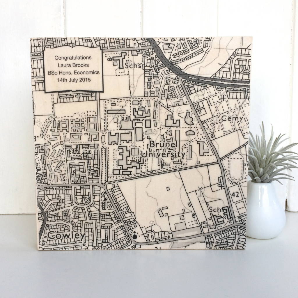 personalised university map graduation print by northern logic ...