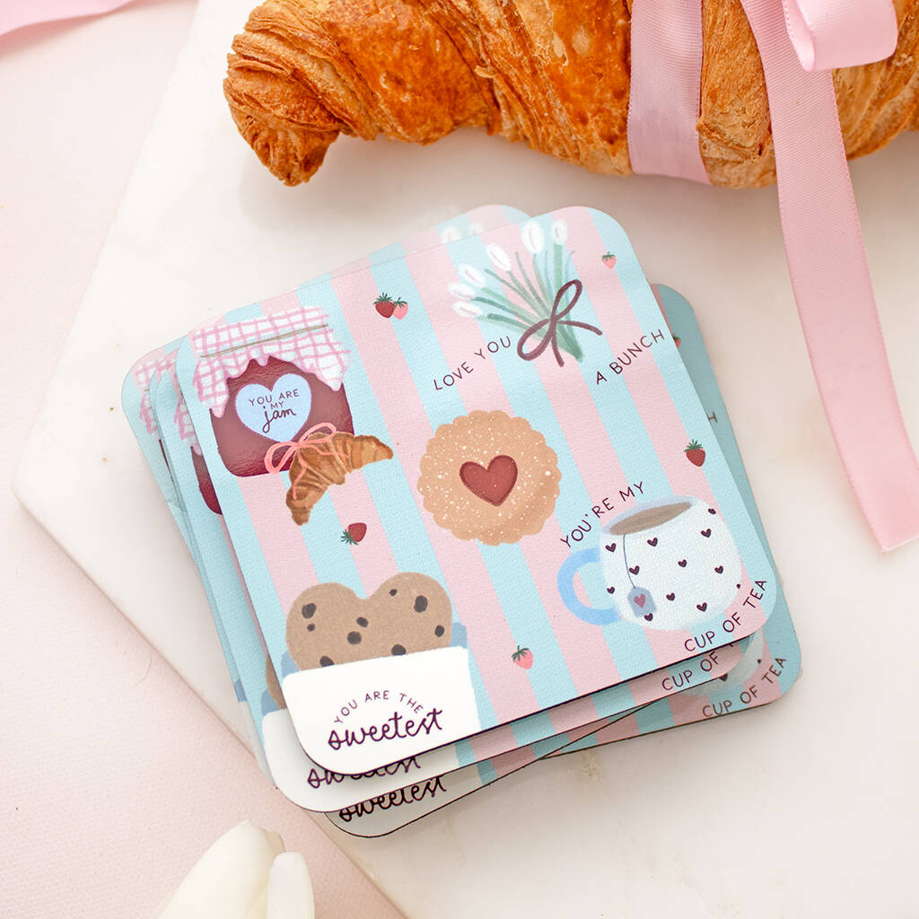 Breakfast Print Stripy Coaster By TreatBox