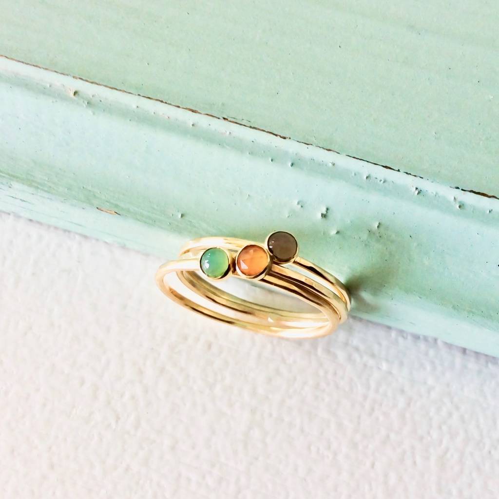 delicate solid gold ring by crystal and stone | notonthehighstreet.com