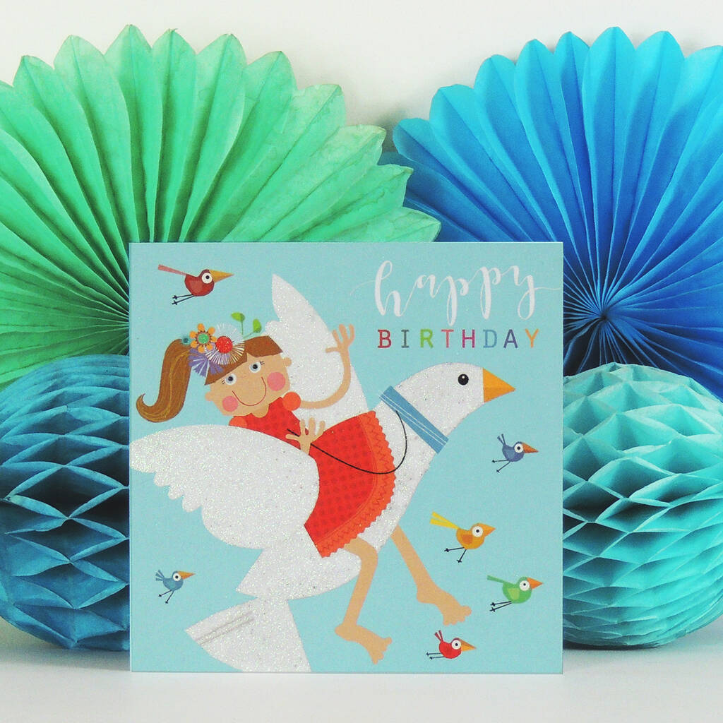 glittery dove birthday card by kali stileman publishing ...