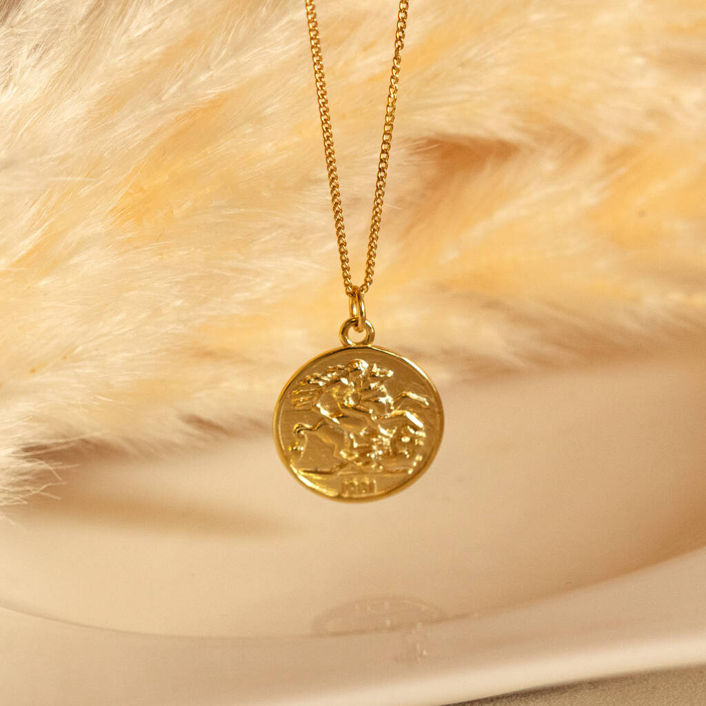 Small Coin Necklace, Reversible Ancient Greek Pendant By MUCHV