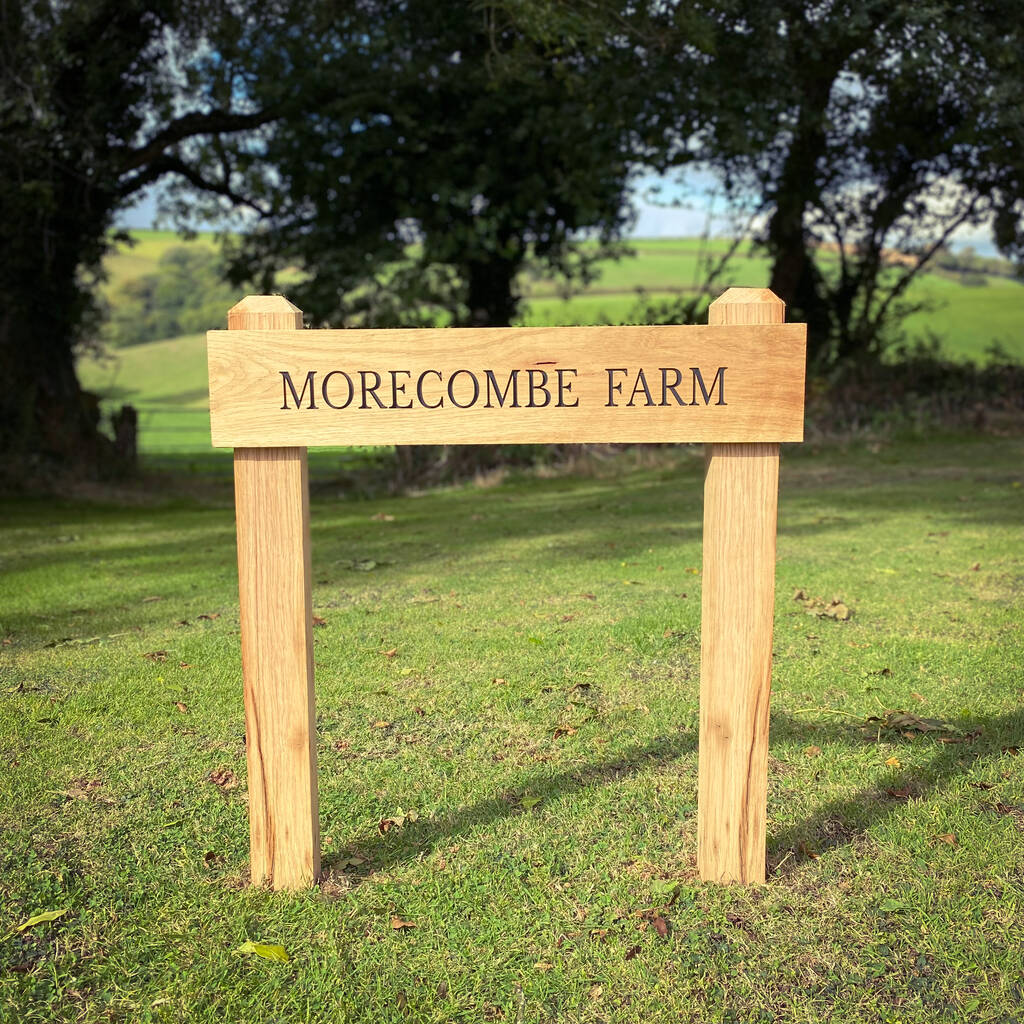 Custom Engraved House Sign With Posts By Grain Designs ...