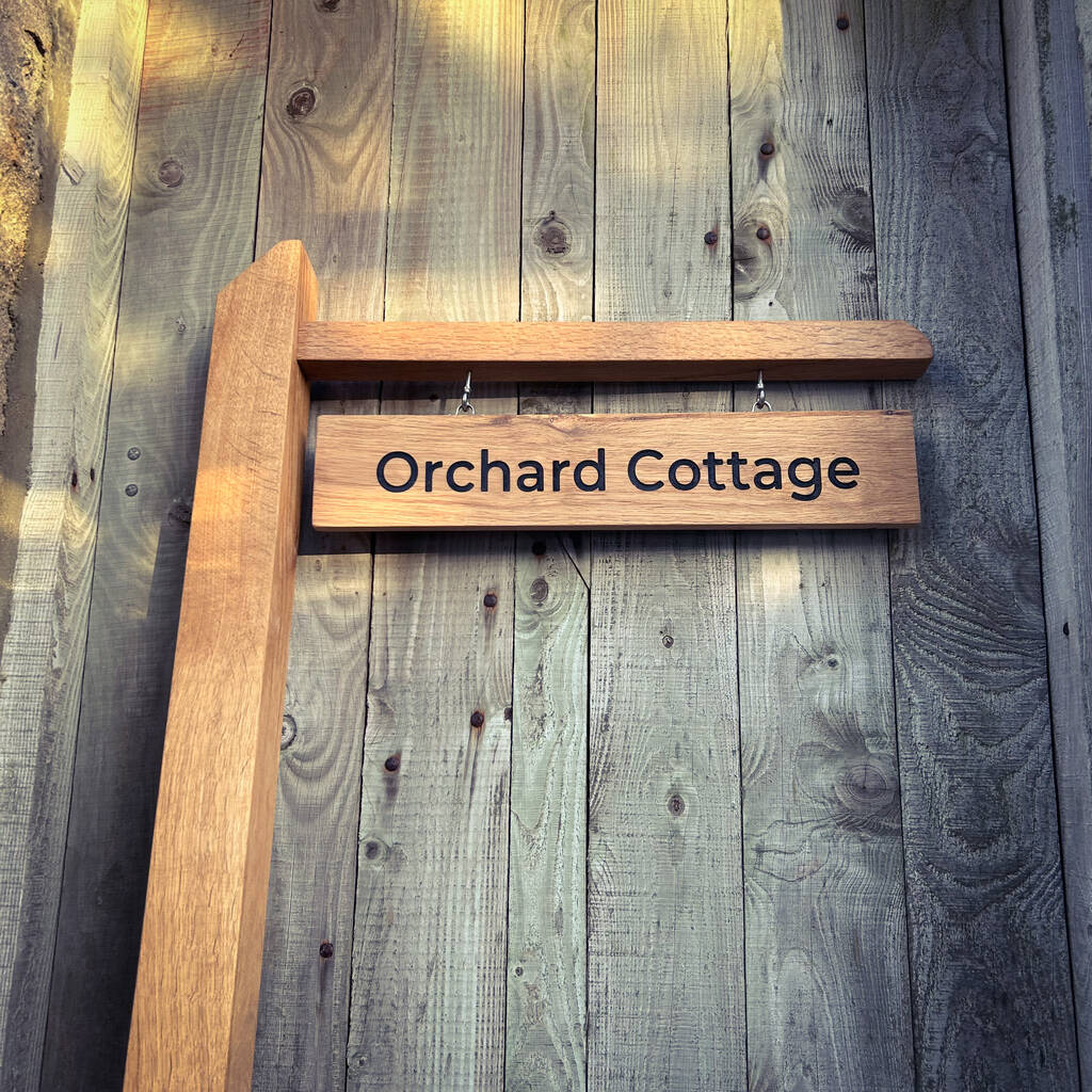 Engraved Hanging Oak Sign Post By Grain Designs | notonthehighstreet.com