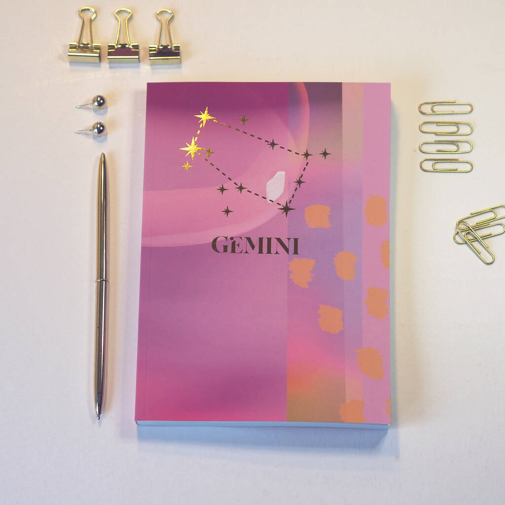 Gemini Zodiac A5 Lined Luxury Notebook By Georgia B Designs ...
