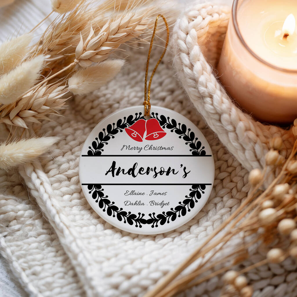 Personalised Family Monogram Christmas Ornament By The Design Parlour