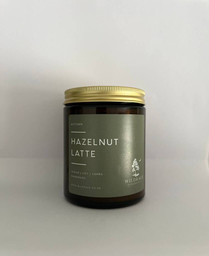 Hazelnut Latte Soy Candle By WILDRACE | notonthehighstreet.com
