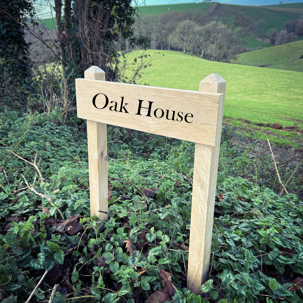 Custom Engraved House Sign With Posts By Grain Designs ...