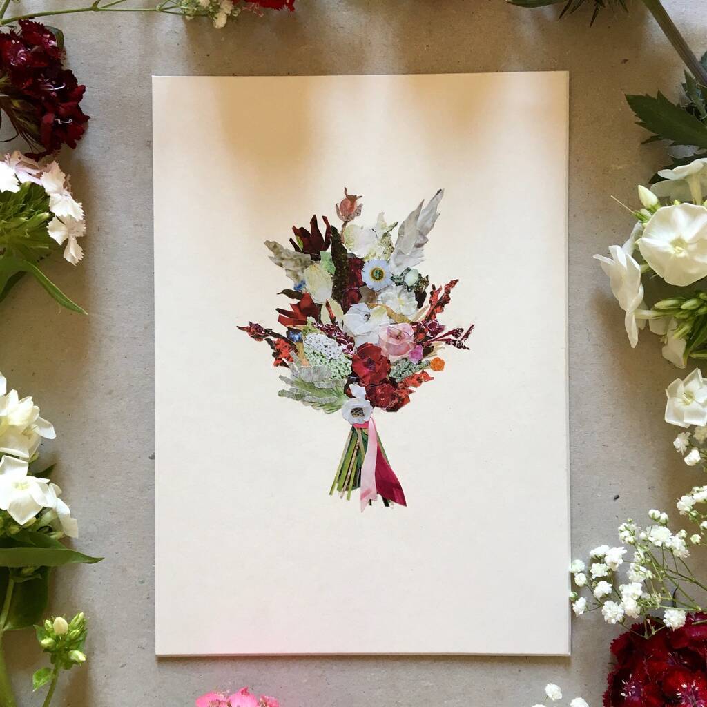 Bridal Flower Bouquet Collage Keepsake Artwork By Soodle Street ...