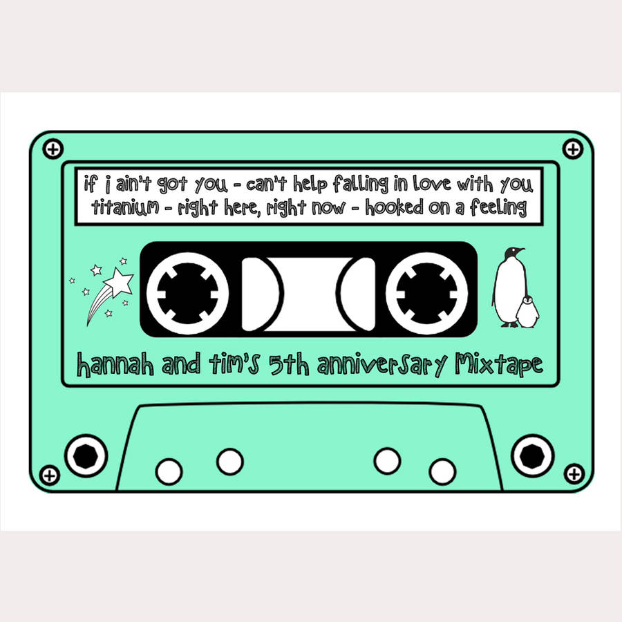 personalised mixtape engagement card by clean design ...