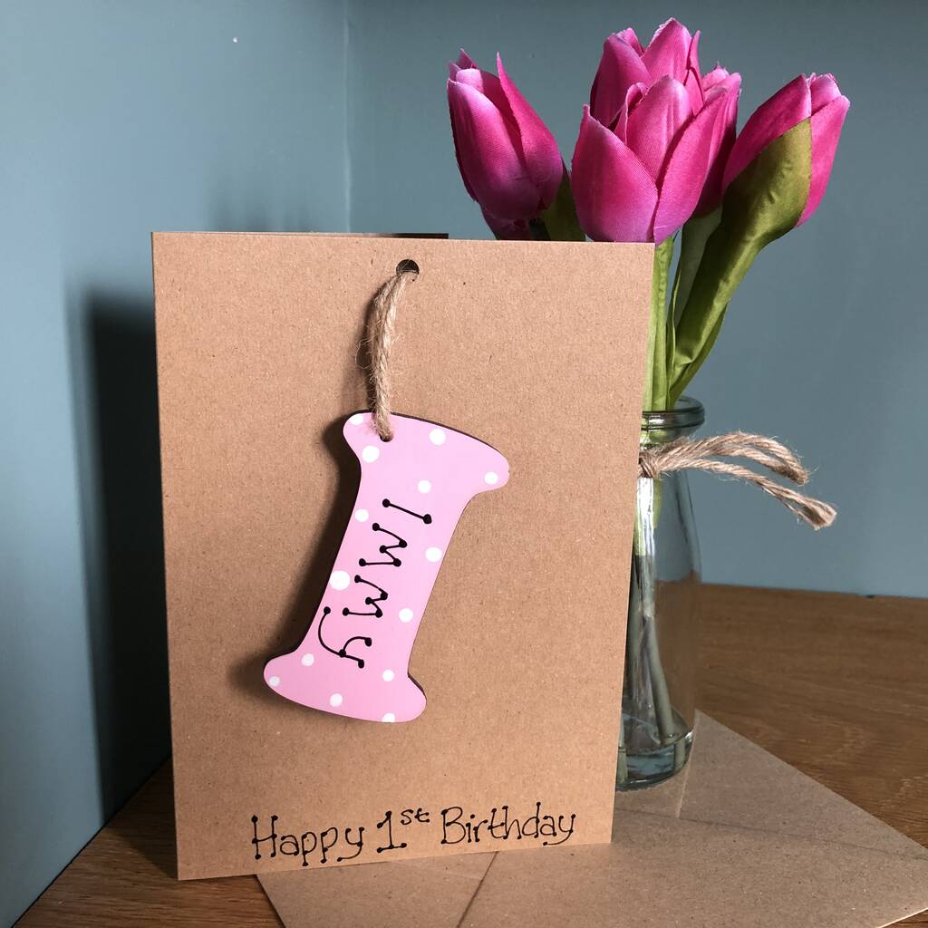 wooden keepsake card personalised letter 1st birthday by craft heaven ...