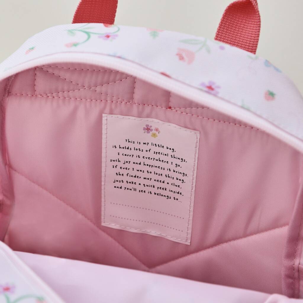 Personalised Grab Handle Fruit Print Backpack By My 1st Years