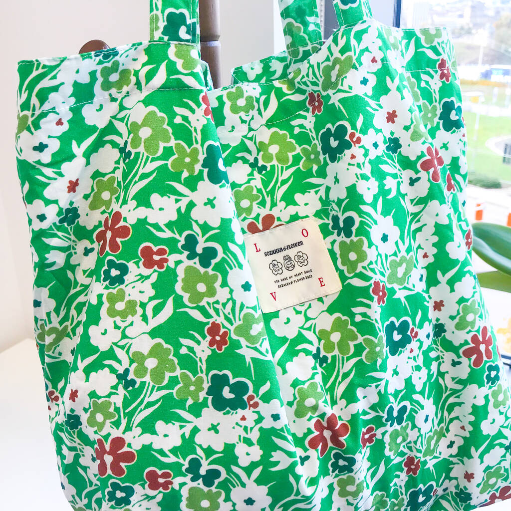 Green Flower Lightweight Shoulder Bag By GY Studios ...