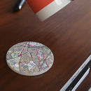 personalised postcode map landmark ceramic coasters by pushka home ...
