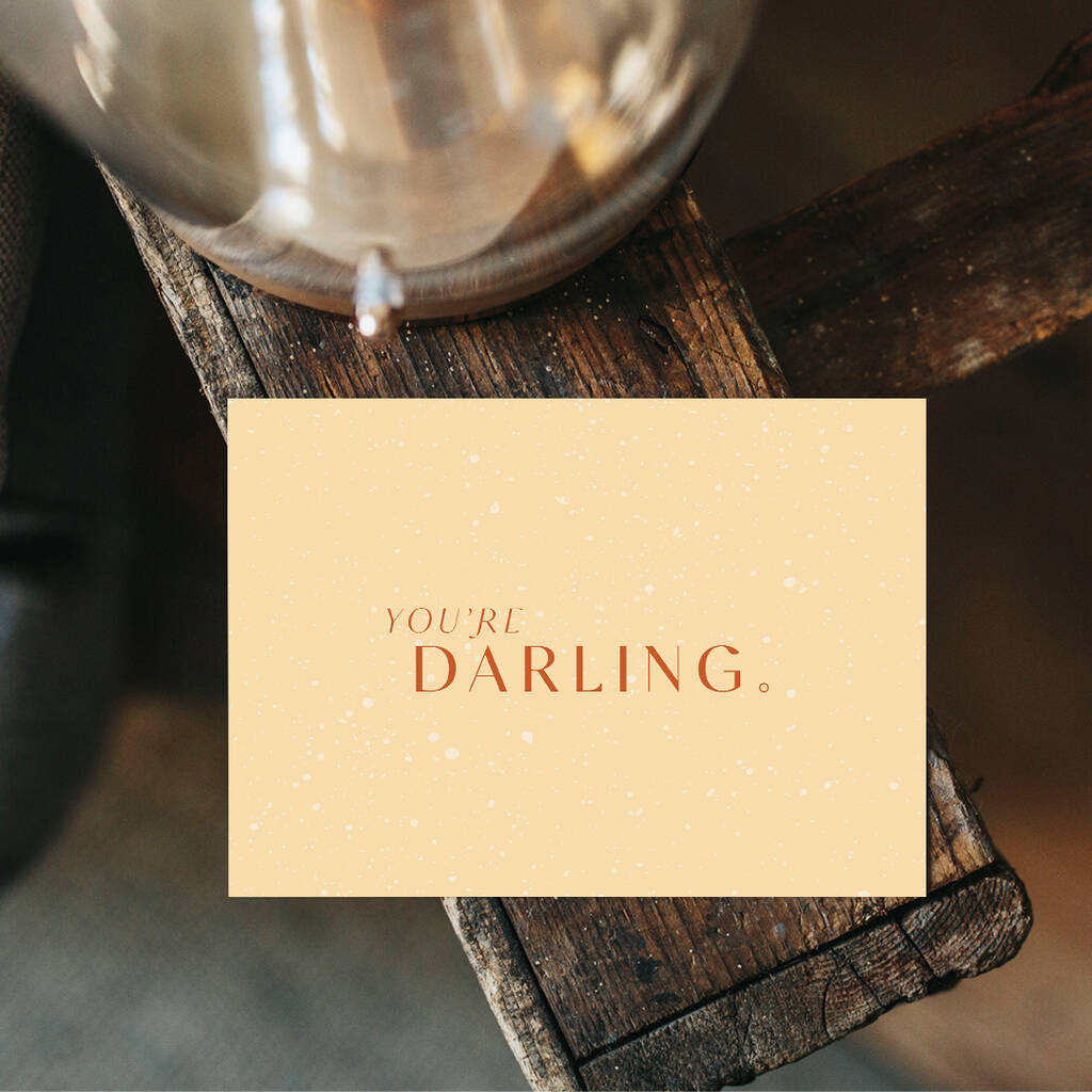 'You're Darling' Modern Typography Postcard By Chloe Pákai Studio