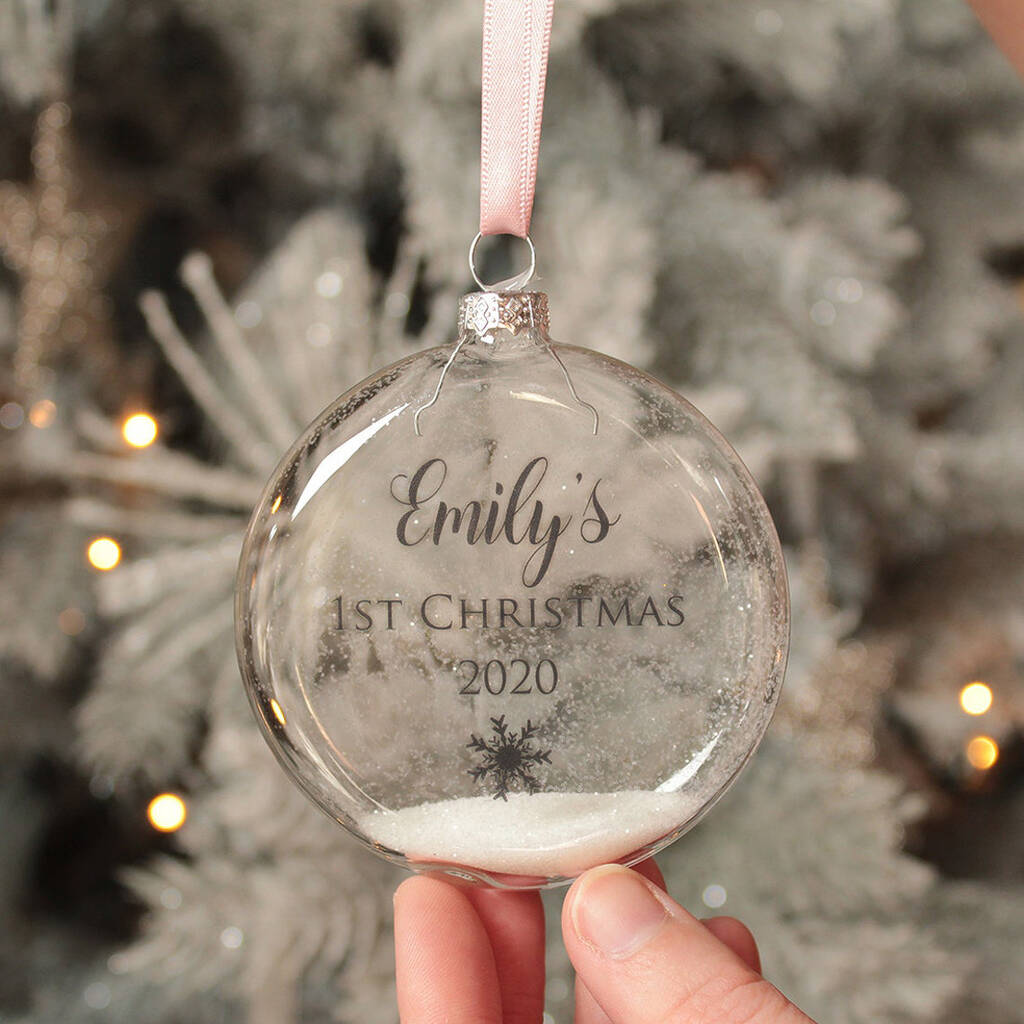 Personalised Glass Baby's First Christmas Bauble By Love Lumi Ltd ...