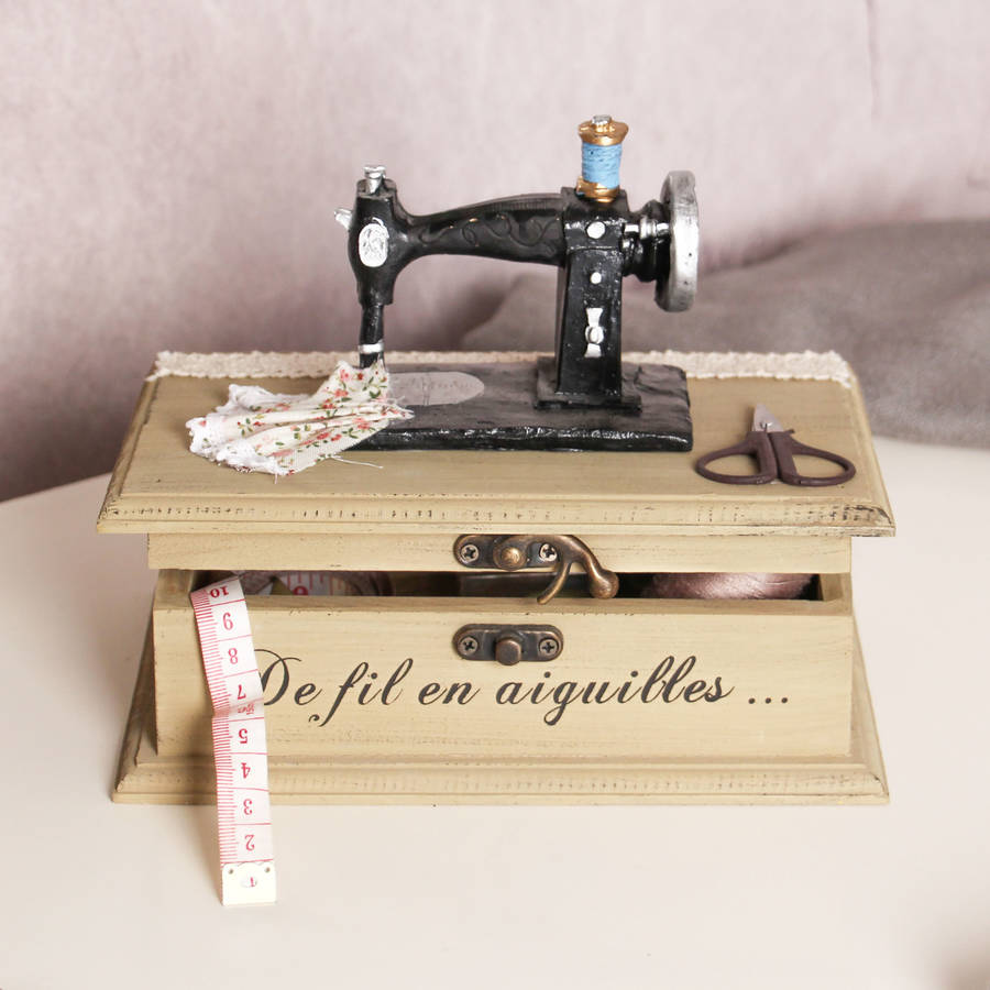 retro machine sewing storage box by dibor | notonthehighstreet.com