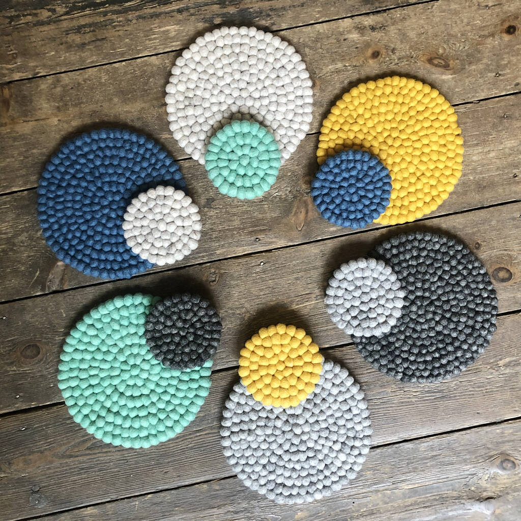 Fair Trade Handmade Eco Felt Ball Table Mat By Aura Que ...