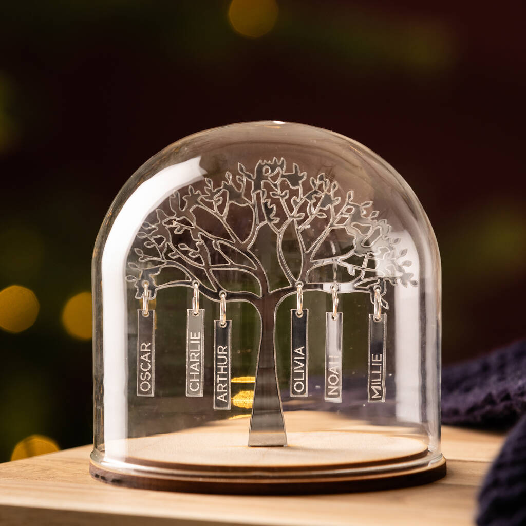 Personalised Family Tree Christmas Dome Decoration By Twenty-Seven ...