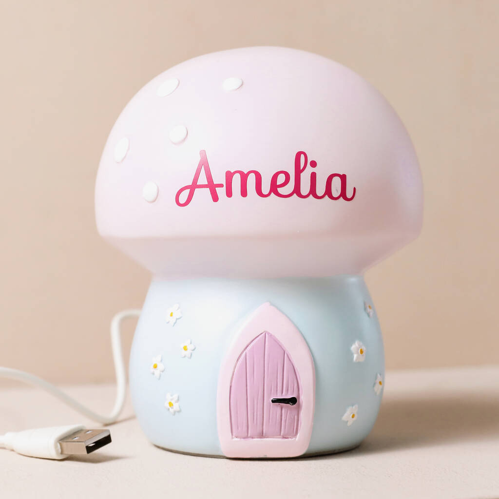 Personalised Fairy Toadstool LED Night Light By Lisa Angel