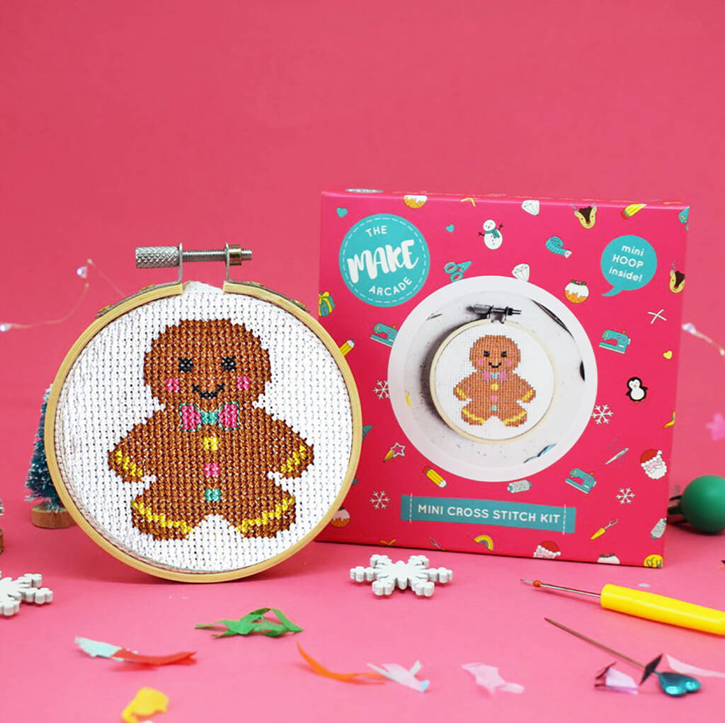 Gingerbread Fred Cross Stitch Bauble Craft Kit By The Make Arcade ...