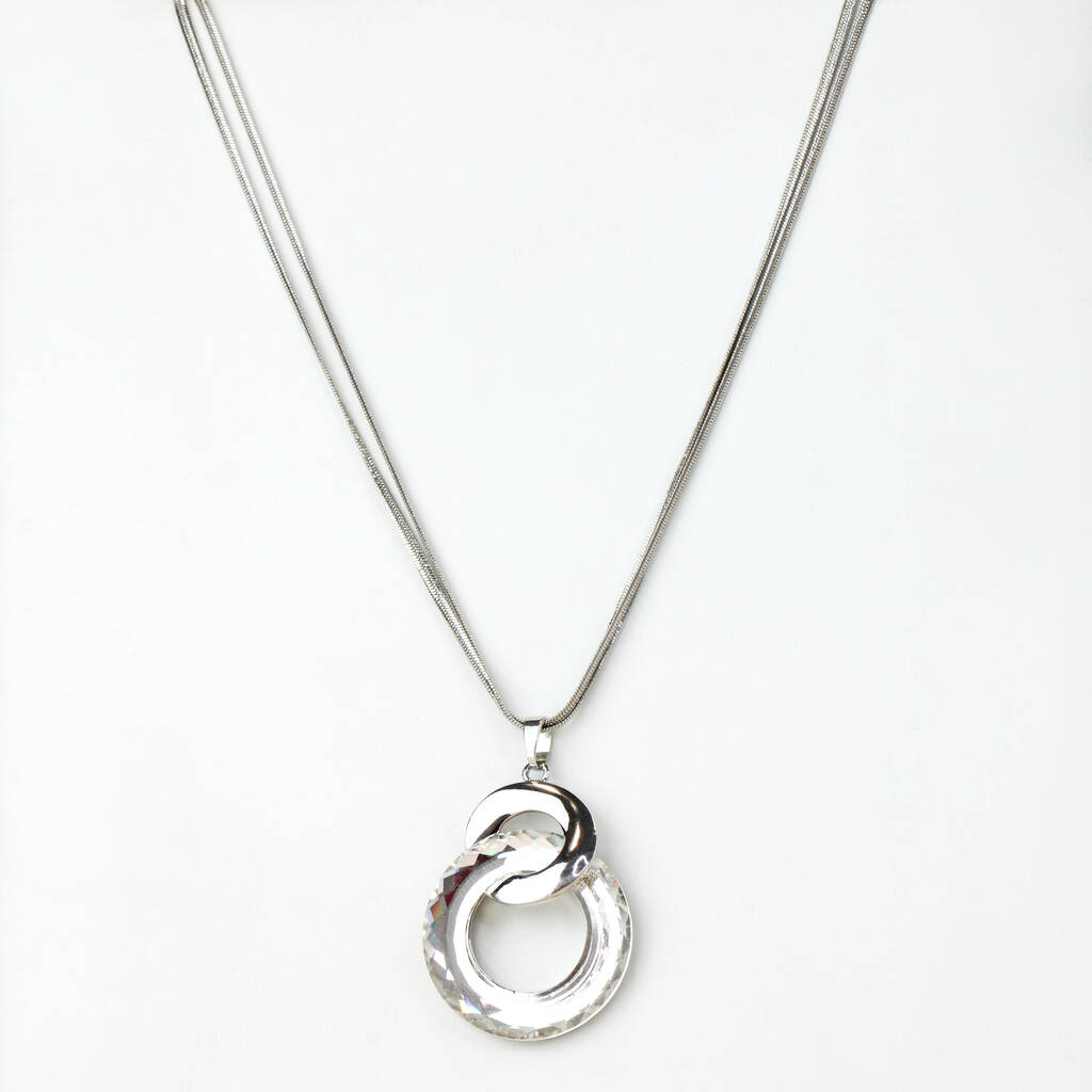 Crystal Loop Pendant Necklace By GY Studios