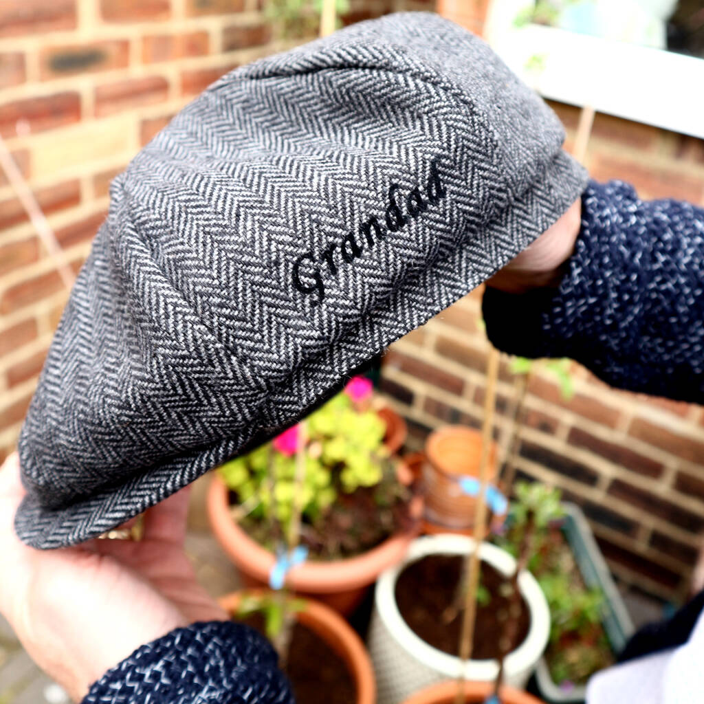 Personalised Dad/Grandad Baker Boy/Flat Cap By Rosie Willett Designs ...