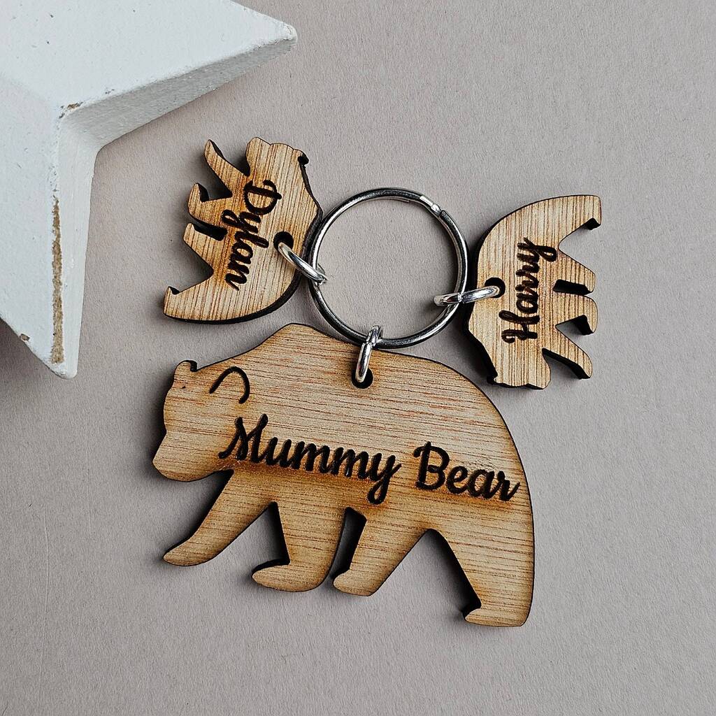 Personalised 'Mummy Bear' Keyring By Nest Gifts