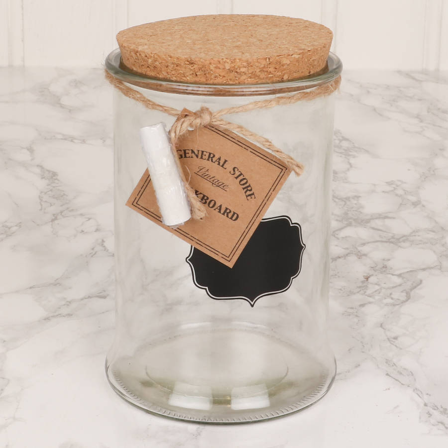 decorative chalkboard storage jars by dibor | notonthehighstreet.com