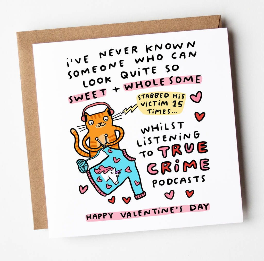 'True Crime Podcasts' Valentine's Day Card By Arrow Gift Co ...