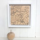 personalised heart location map print on wood by northern logic ...