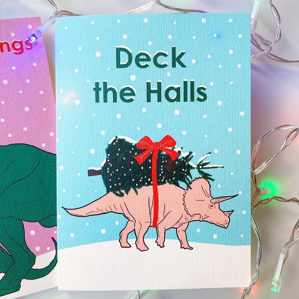 Retro Dinosaur Christmas Cards By La Fam Illustration Retro Dinosaur Christmas Cards By La Fam Illustration