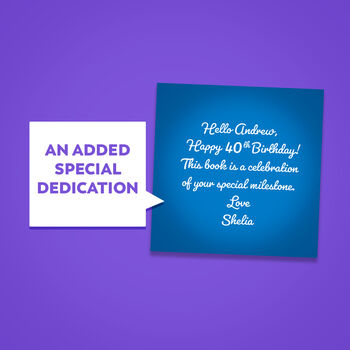 Personalised 40th Birthday Gift Book 'My Birthday Book' By Be In The Book
