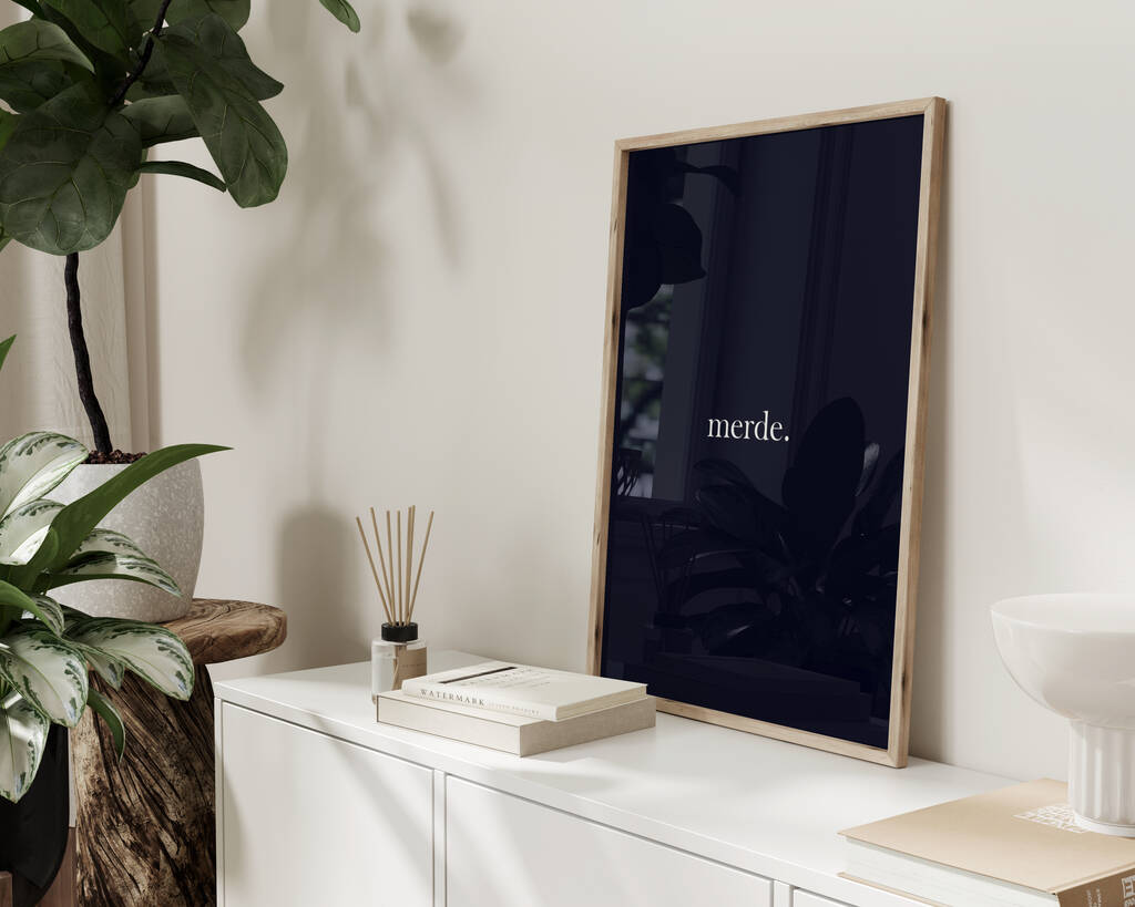 Merde French Typography Poster By Bhambina Party & Crafts