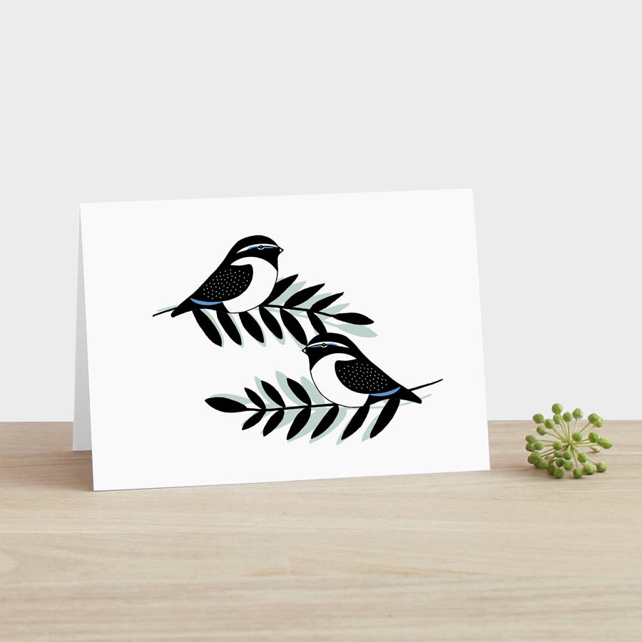 Good Luck Magpies Card By Claire Hartigan