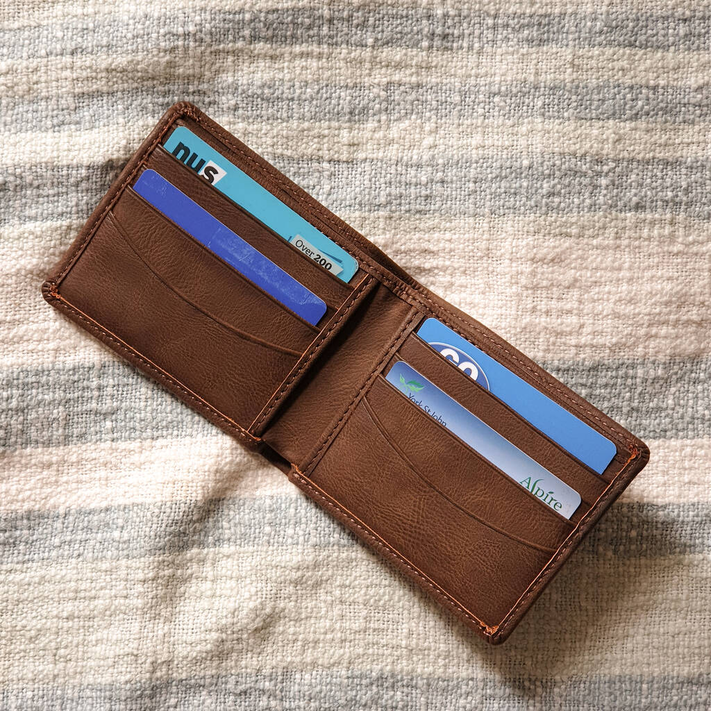 Personalised Dark Brown Leather Wallet By Hot Dot Laser ...